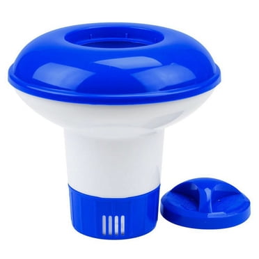 7" Classic Blue and White Floating Swimming Pool Chlorine Dispenser ...