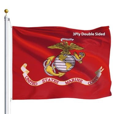 United States Marine Corps USMC Double Sided Embroidered Nylon 2 x 3 ...