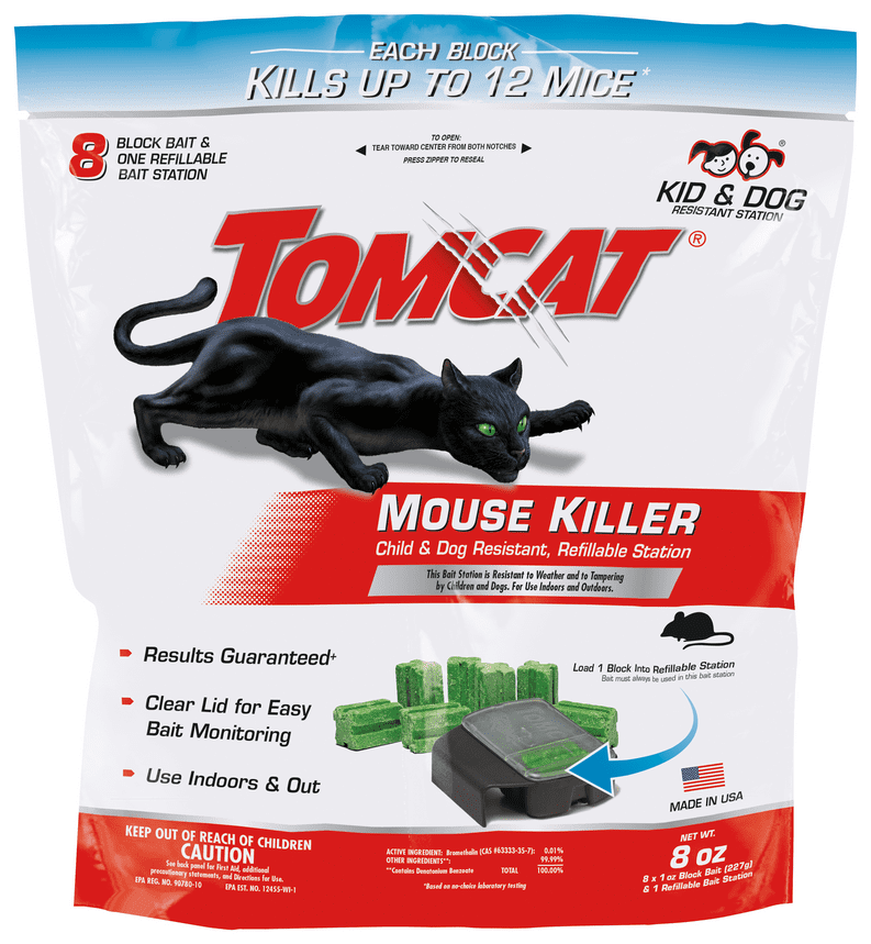 Tomcat Mouse Killer Child & Dog Resistant, Refillable Station with 8 ...