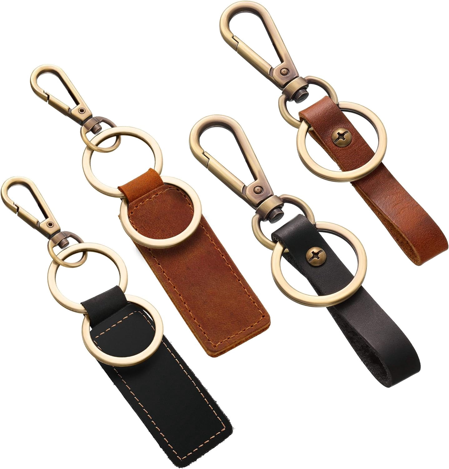 SURJDE 4 Pieces Leather Valet Keychain Leather Key Chain with Belt Loop ...