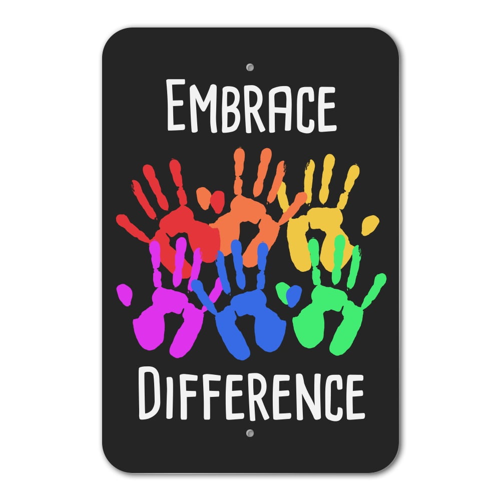 Embrace Difference Autism Hand Prints Home Business Office Sign ...