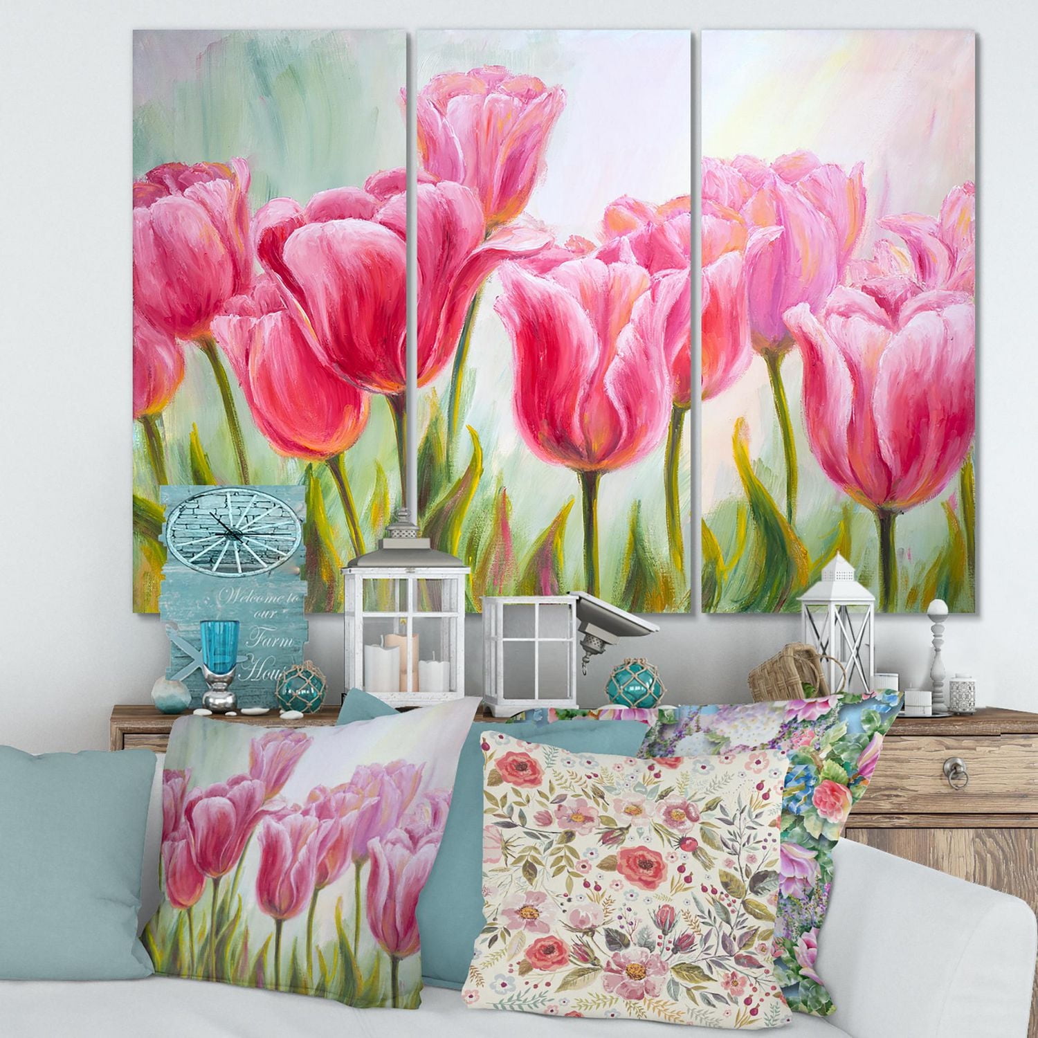 Click here for Designart Tulips Flowers Blossoming Canvas Wall Ar... prices