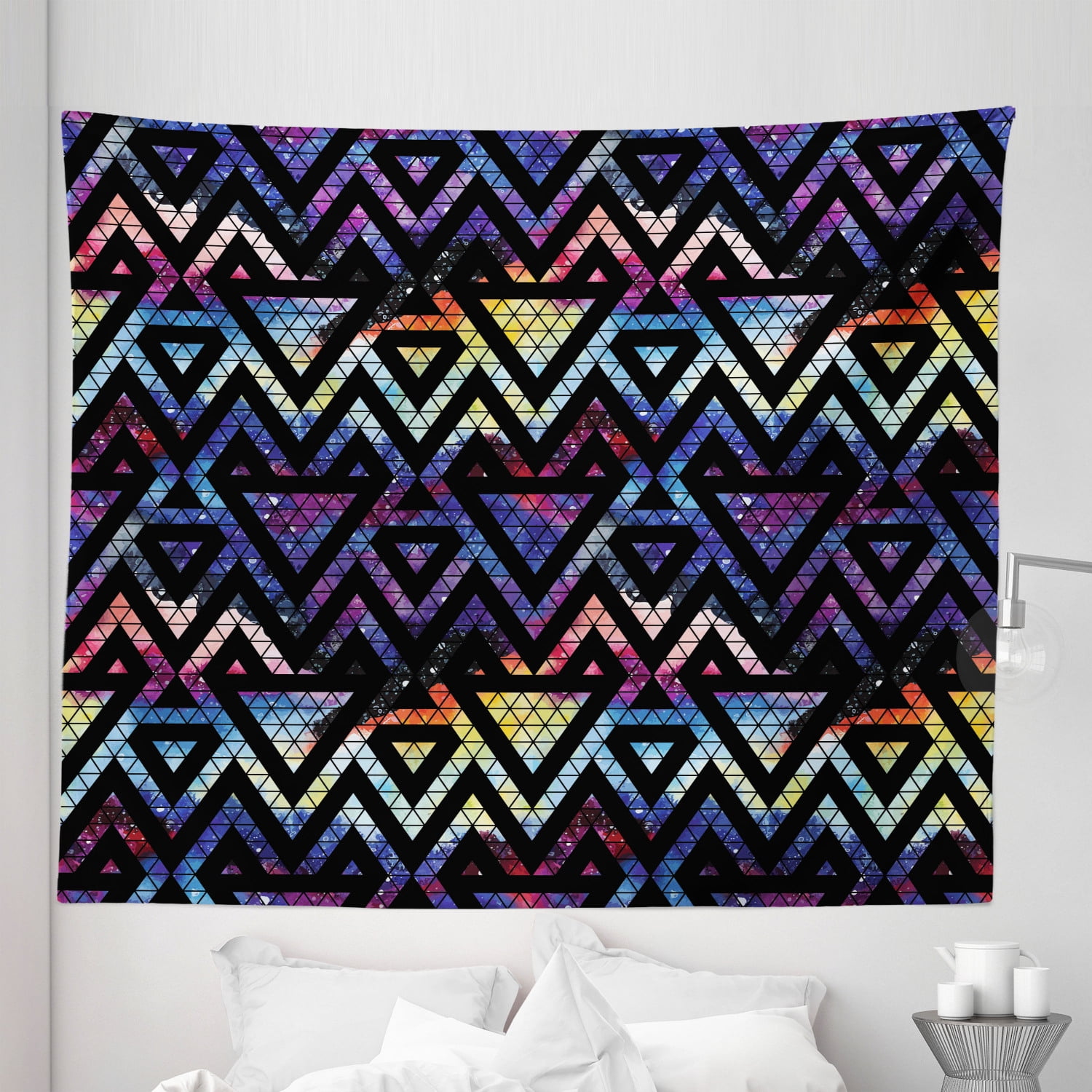 Geometric Tapestry, Galaxy Themed Background with Geometrical Shapes ...
