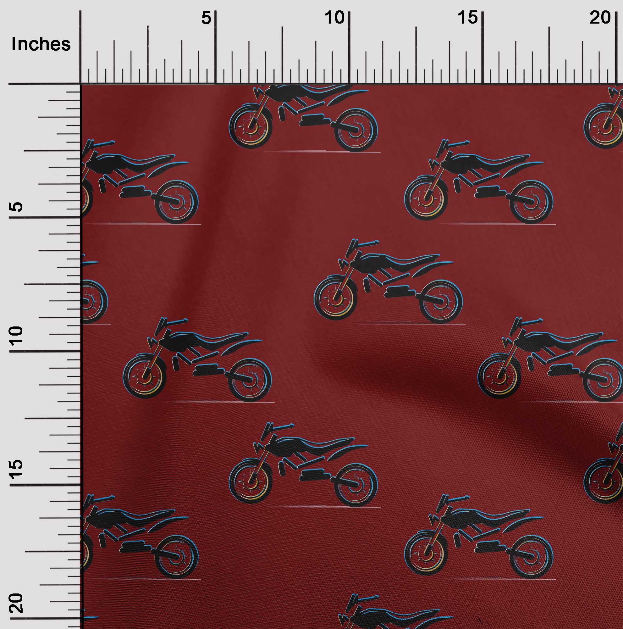 oneOone Cotton Silk Dark Red Fabric Bike Transport Sewing Material ...