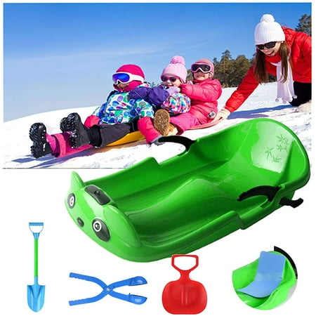 Winter Snow Sled -Robust Sledge Steering Slide Carriage,with Armrest ...