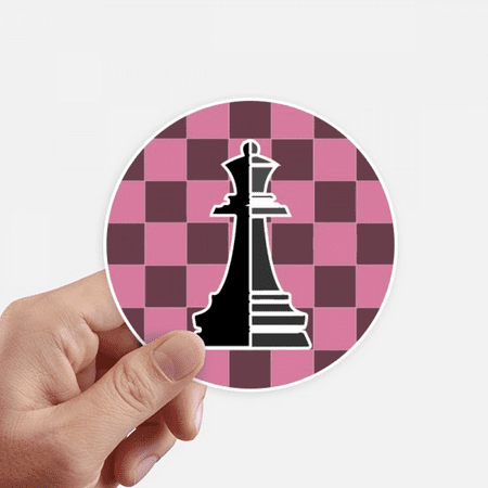 Checkerboard Queen Black Word Chess Sticker Round Wall Suitcase Laptop ...