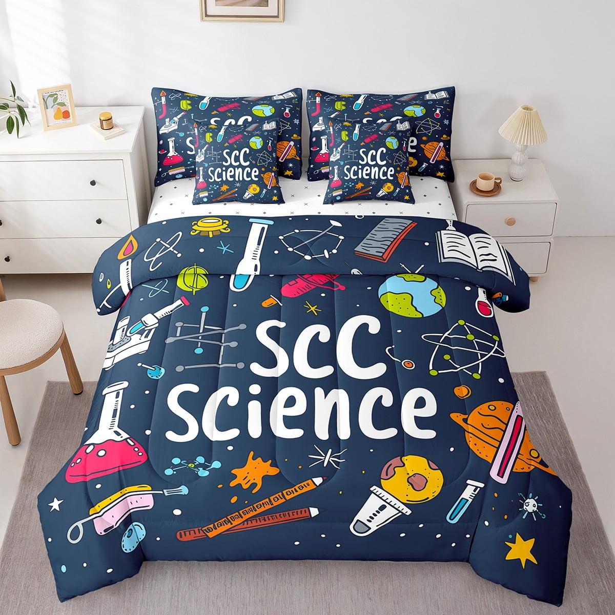 Click here for Yst Chemistry Comforter Set 7 Pieces Colorful Chem... prices