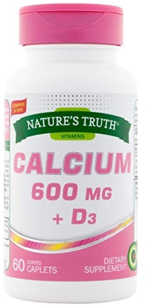 Nature's Truth Calcium 600 mg Plus Vitamin D3 Tablets, 60 ea (Pack of 4 ...