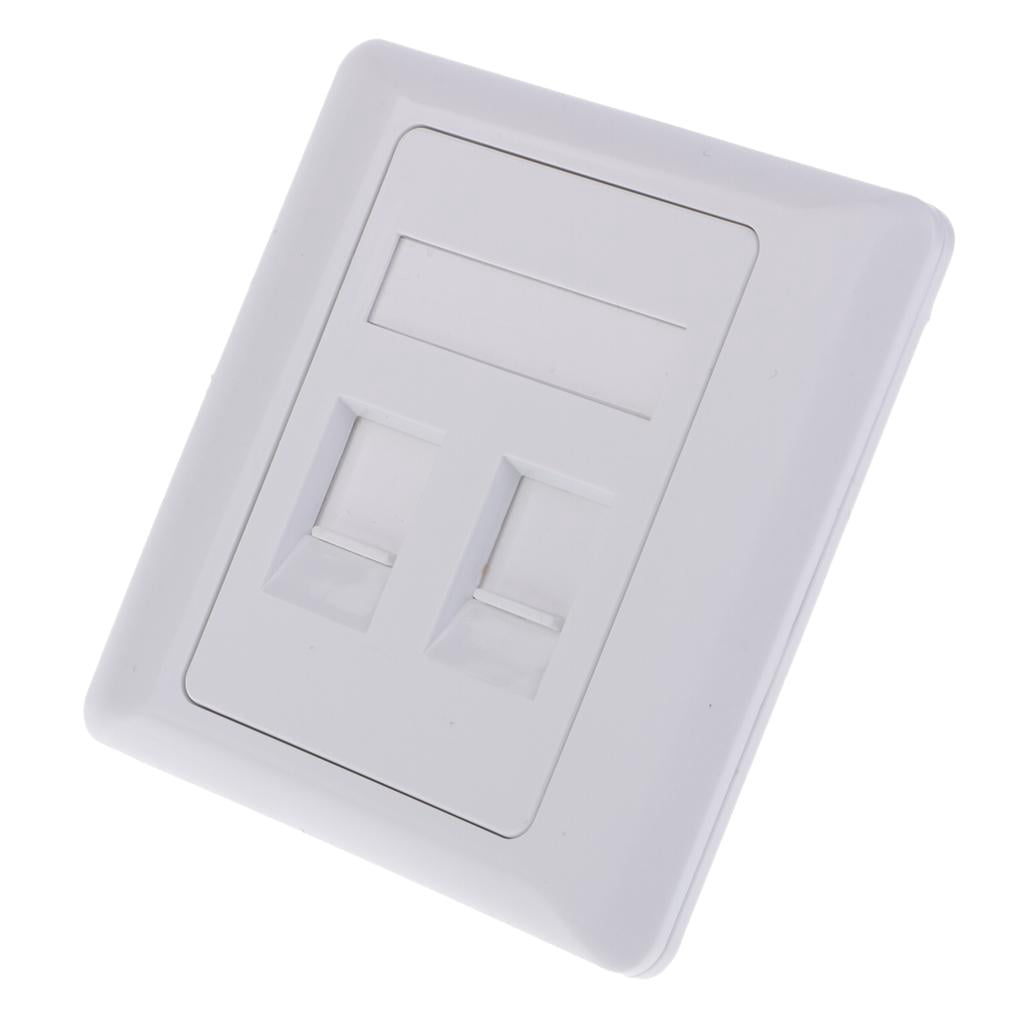 Double Ports cat six Wall Outlet Plate Network Shuttered Socket Plate ...