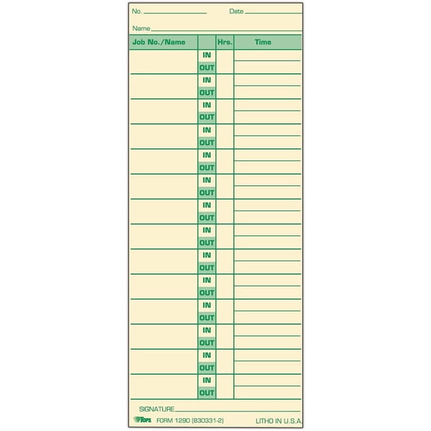 1290 Business Forms Job s For Pyramid Model 1000 Electric Time Recorder ...