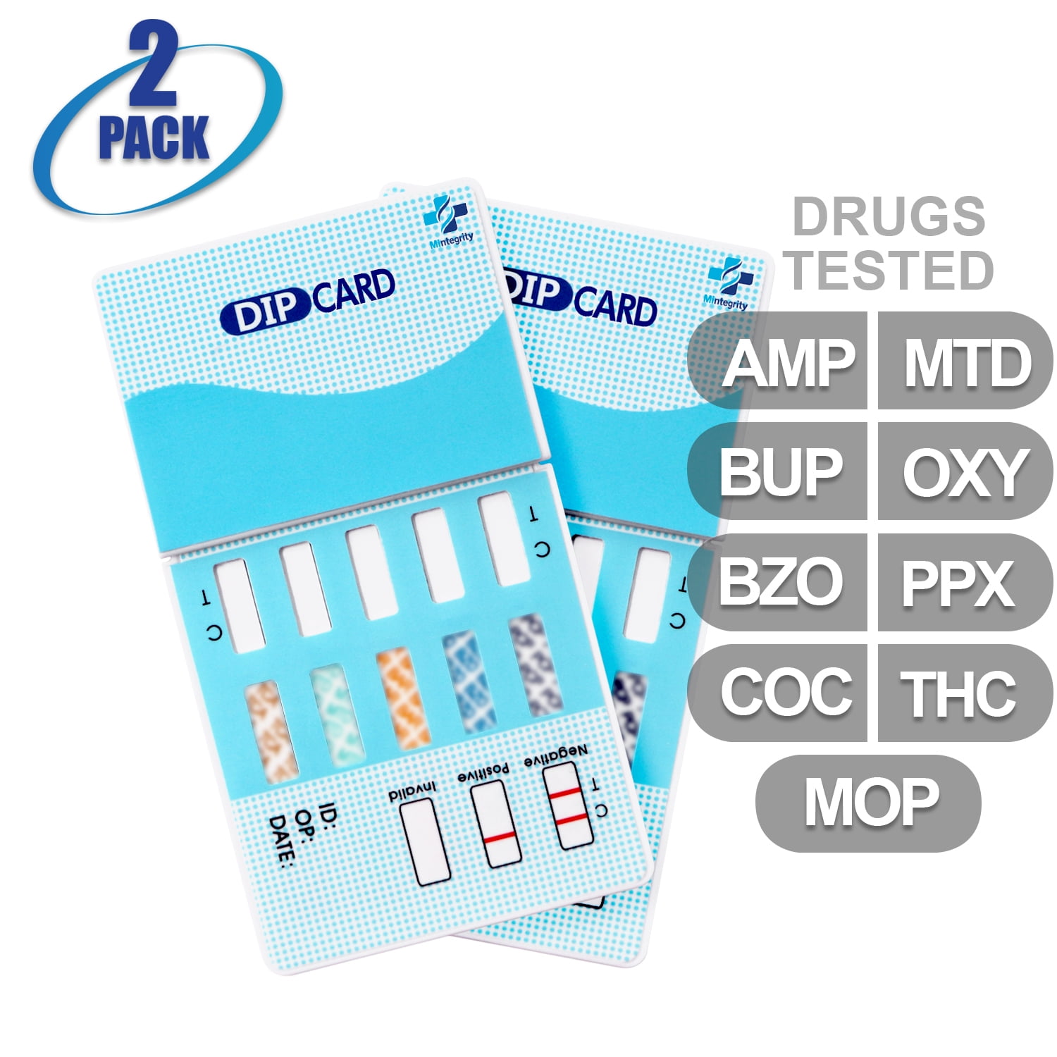 Mintegrity [2pk] - 9-Panel Dip Card Instant Urine Drug Test - (AMP/BUP ...
