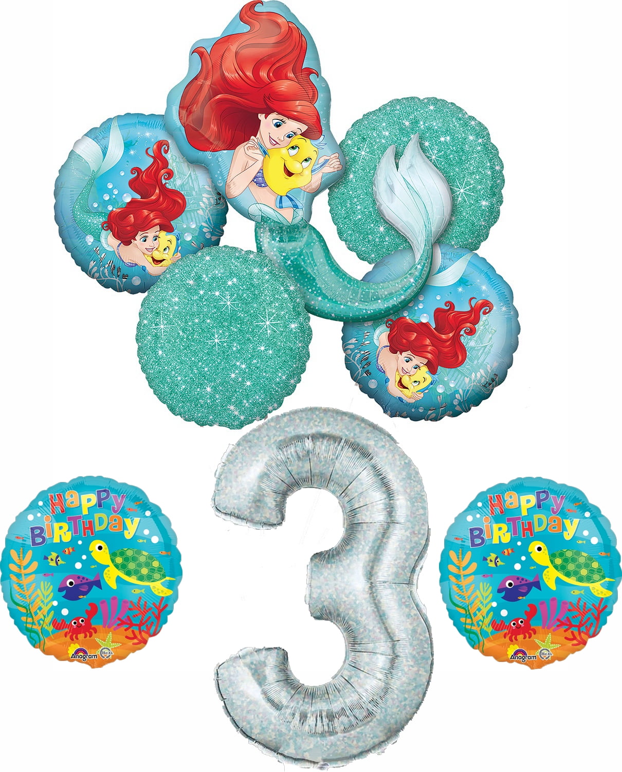 NEW! Ariel Little Mermaid Disney Princess Undersea 3rd BIRTHDAY PARTY ...
