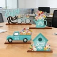 4Pcs Signs Truck Watering Can Birdhouse Wooden Tiered Tray Farmhouse ...