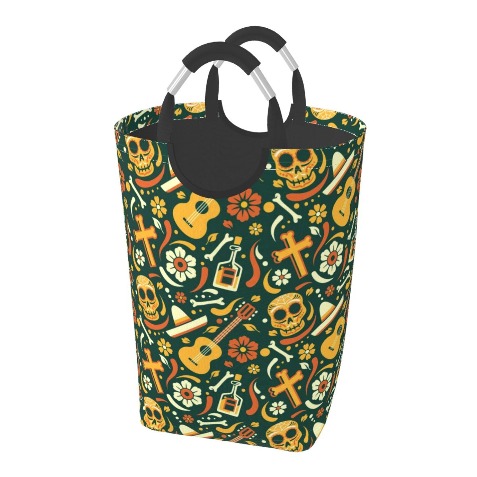 DouZhe 50L Rectangular Laundry Basket, Mexico Day of the Dead Skull ...