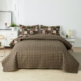 Green Essen Rustic Lodge Quilt Set, Queen/King, Reversible Moose Bear ...