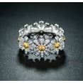 Peermont Peermont 18k White Gold Plated Floral Sunflower Ring - Walmart.com