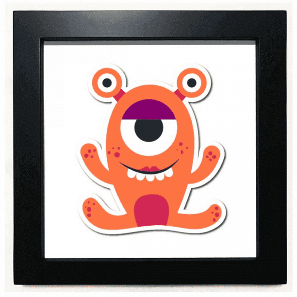 Universe And Alien Orange Monster Black Square Frame Picture Wall ...
