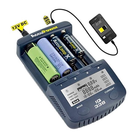 IQ-338 Universal LCD Smart Charger / Analyzer (Charges Li-Ion, NiCd ...
