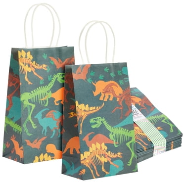 12-Pack Dino-Themed Favor Bags: Goodie, Drawstring, 12x10in for ...