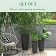 Outsunny Outdoor Planters Set of 3 with Drainage Holes, Flower Pots ...