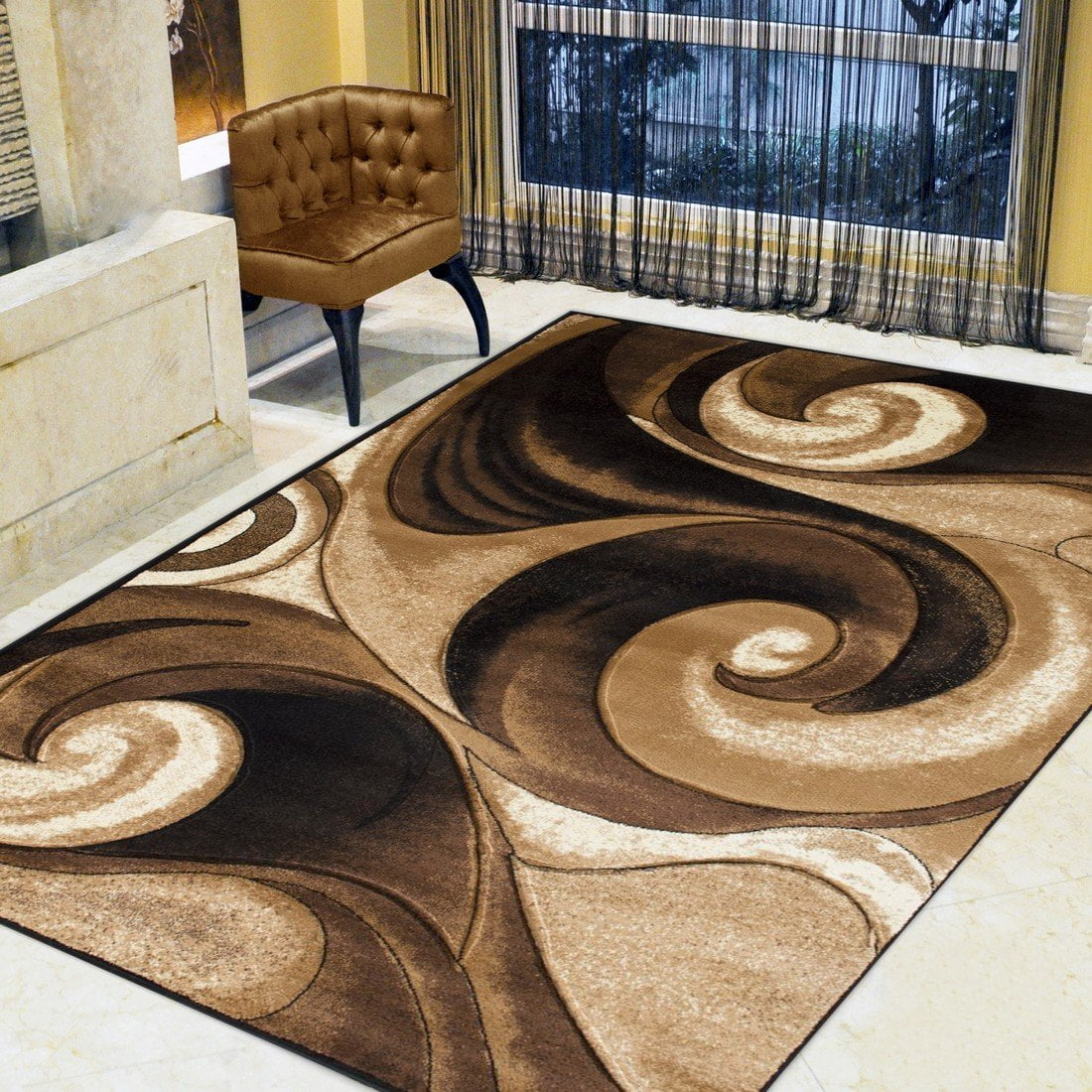 Handcraft Rugs-Swirls Abstract Design Modern Contemporary Hand Carved ...