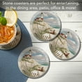 Thirstystone "Beach Lighthouse" Round 4-Pack Absorbent Stone Coasters ...