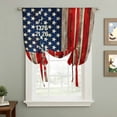 Anniversary USA Flag Tie Up Curtains for Window, Thermal Insulated ...
