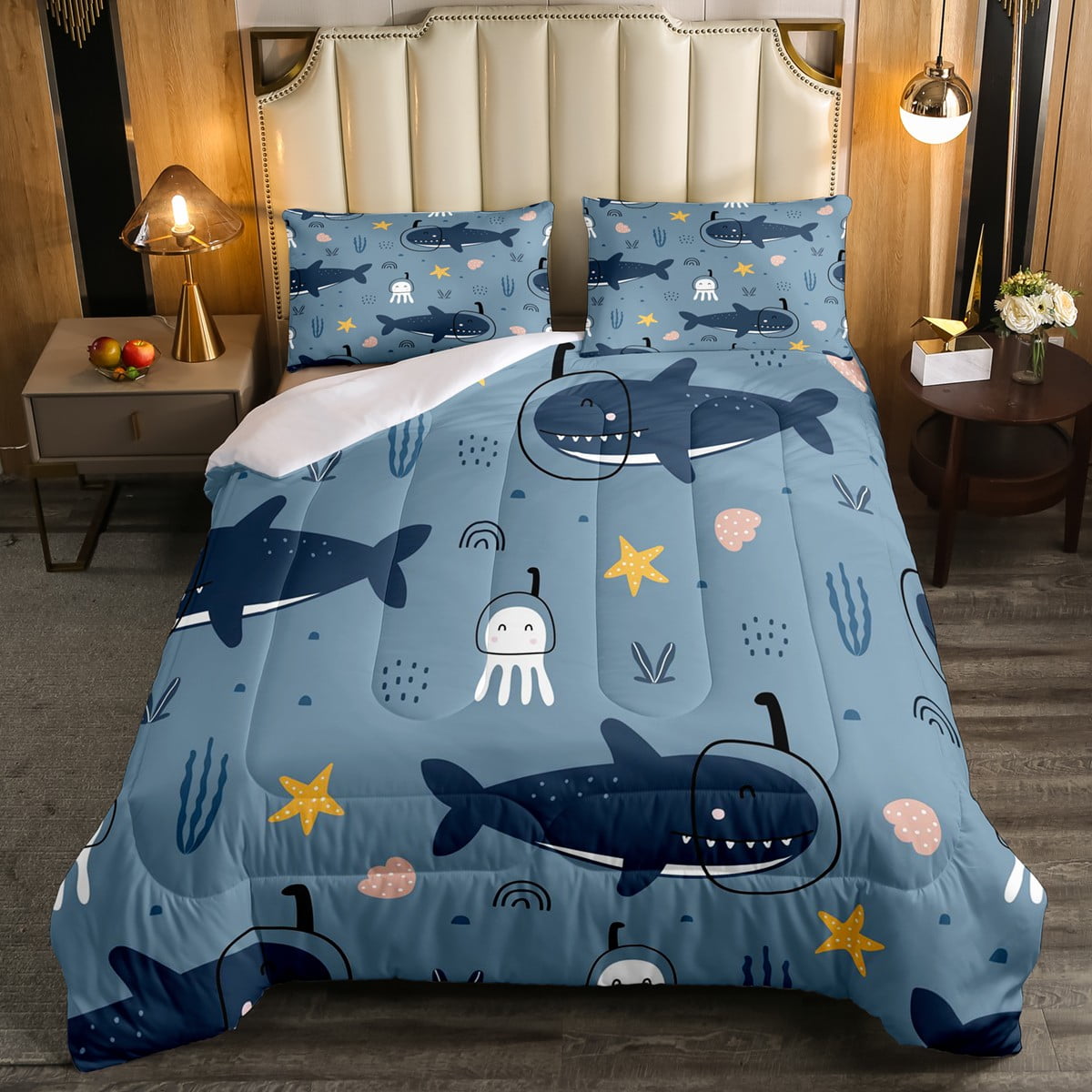 Click here for Yst Cartoon Whale Bedding Set Twin Ocean Themed Be... prices