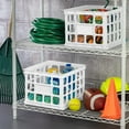 Sterilite 16928006 Stackable Plastic Storage Crate, White, 6-Pack for ...