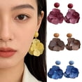 Giaone Elegant Flower Pendant Earrings Comfortable Ear Jewelry Resin ...