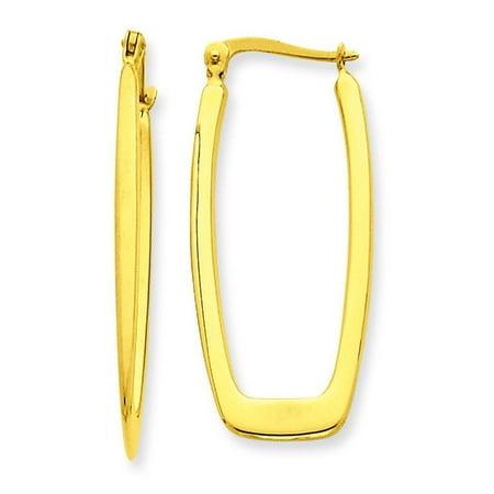 FindingKing - 14K Yellow Gold Rectangle Hoop Earrings Jewelry - Walmart.com