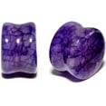 Body Candy 3/4" Unisex 2PC Organic Solid Purple Stone Saddle Plugs ...