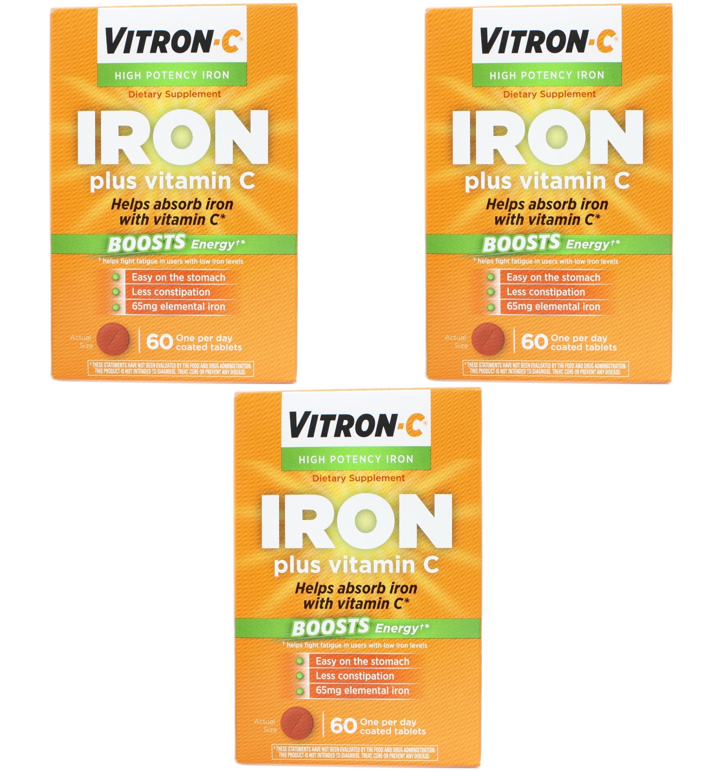 Vitron-C Coated Tablets 60 Tablets (Pack of 3) - Walmart.com