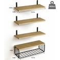 clackibukvyz 4+1 Tier Floating Shelves, Rustic Brown Bathroom Shelves ...
