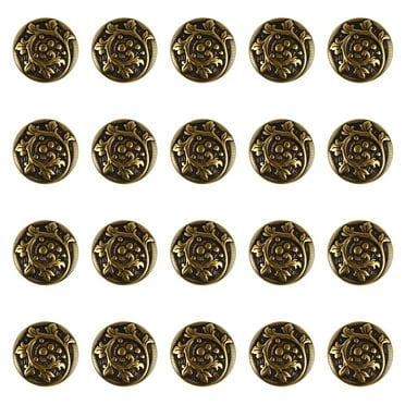 20pcs 1Inch Brass Flat Round Buttons Metal Buttons with Shank for ...