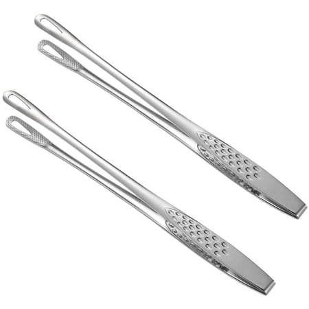 HUACA Stainless Steel Food Tongs 2pcs Metal Kitchen Tongs Barbecue ...
