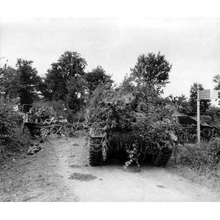 U.S. Tanks In Combat In The Hedgerows Of Normandy History (36 x 24 ...
