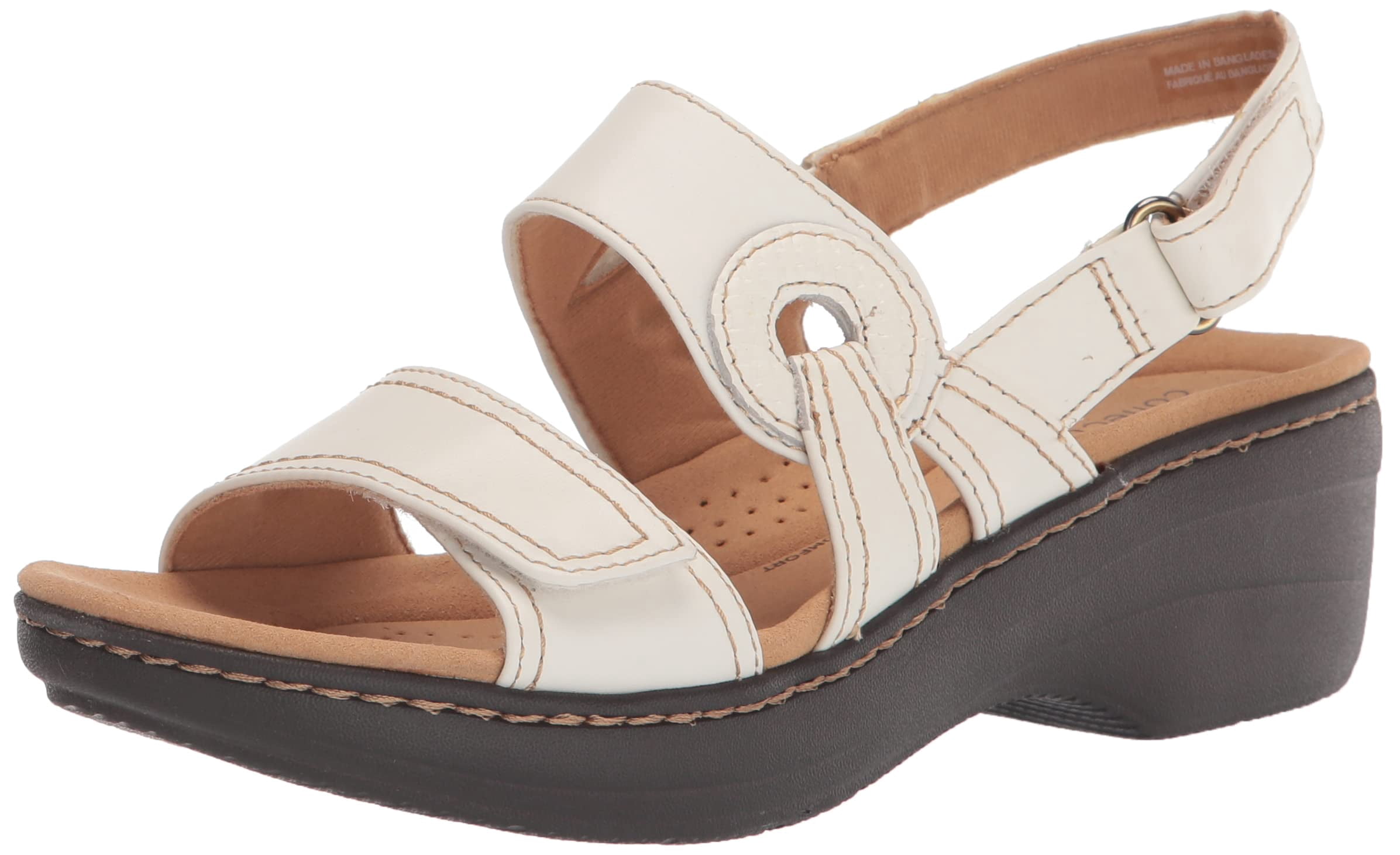 Clarks Merliah Opal Sandale à Talon, Cuir Blanc, 8.5 Moyen - Walmart.ca