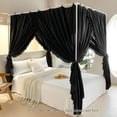 Princess Canopy Bed Curtains with Top Ties - Windproof & Lightproof for ...