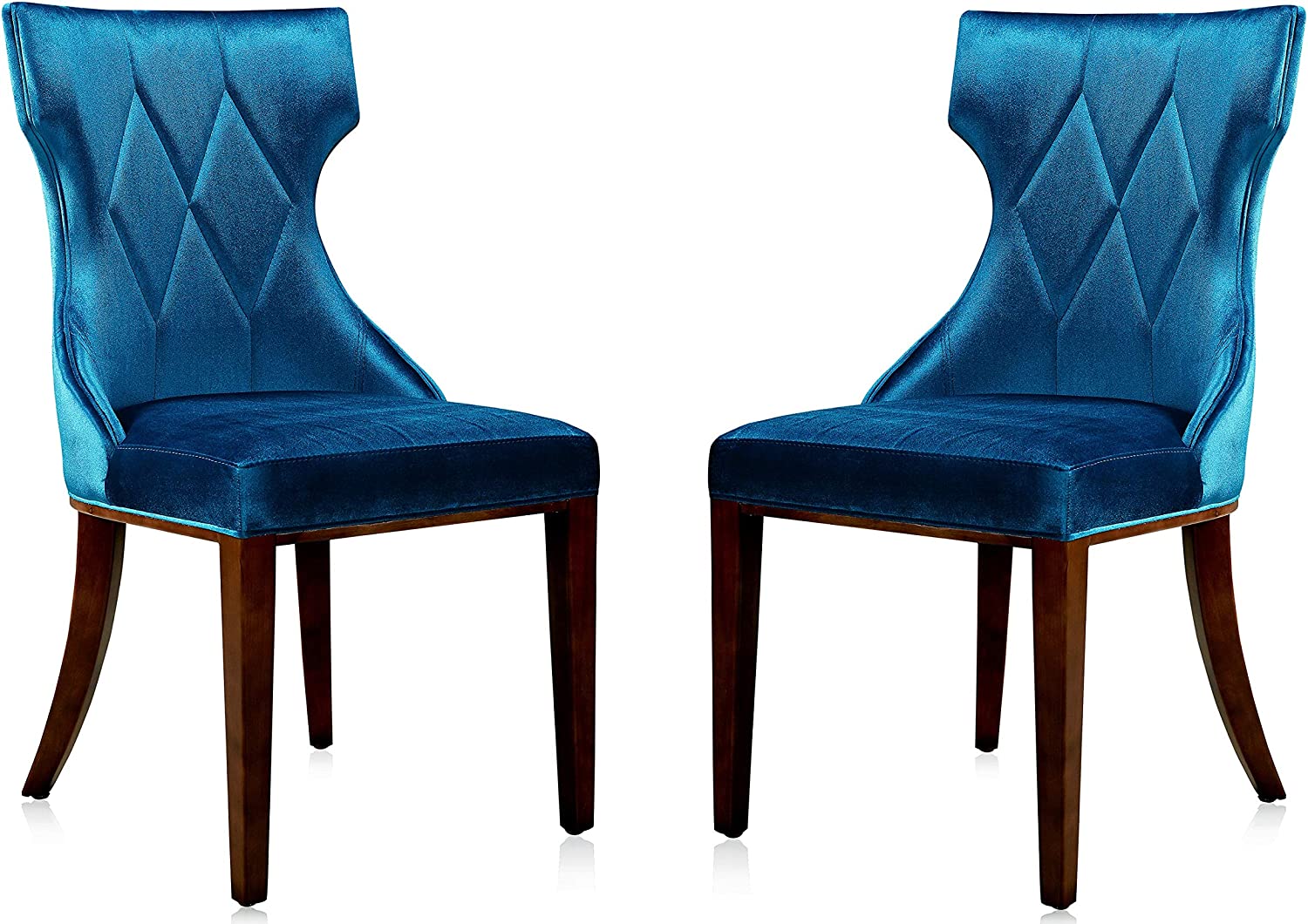 Yelrol Reine Mid Century Modern Velvet Upholstered Wingback Dining