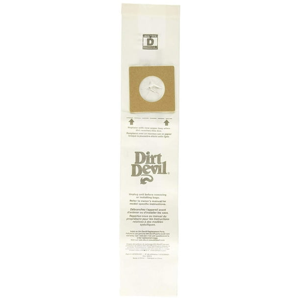 Dirt Devil Type D Vacuum Bags 3-Pack, 3670147001 - Walmart.com