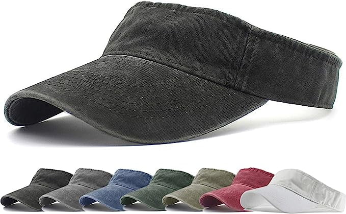 Sun Visor Hats Cotton Twill Ball Adjustable Sun Caps for Men Women ...