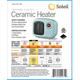 Soleil Electric Personal Ceramic Mini Heater 250W Indoor Mint MH-08M ...
