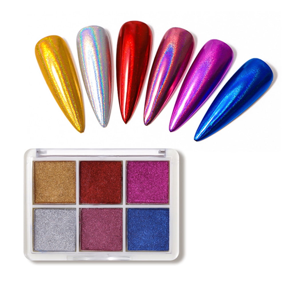 Six-color solid magic mirror powder, free 3 magic mirror brushes, made ...