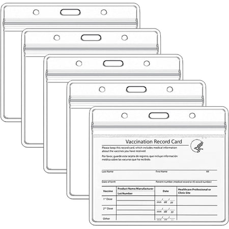 5 Pack CDC Vaccination Card Protector, 4 X 3" Immunization Record ...