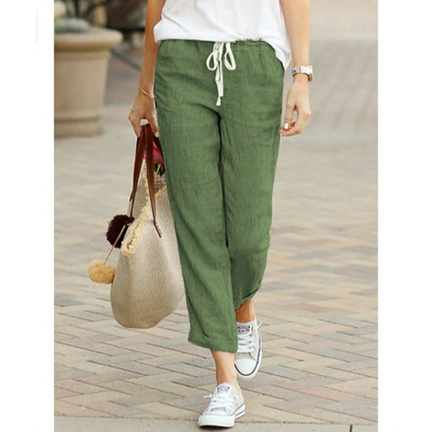 Wispr Womens Solid Color Loose Casual Drawstring Elastic Waist