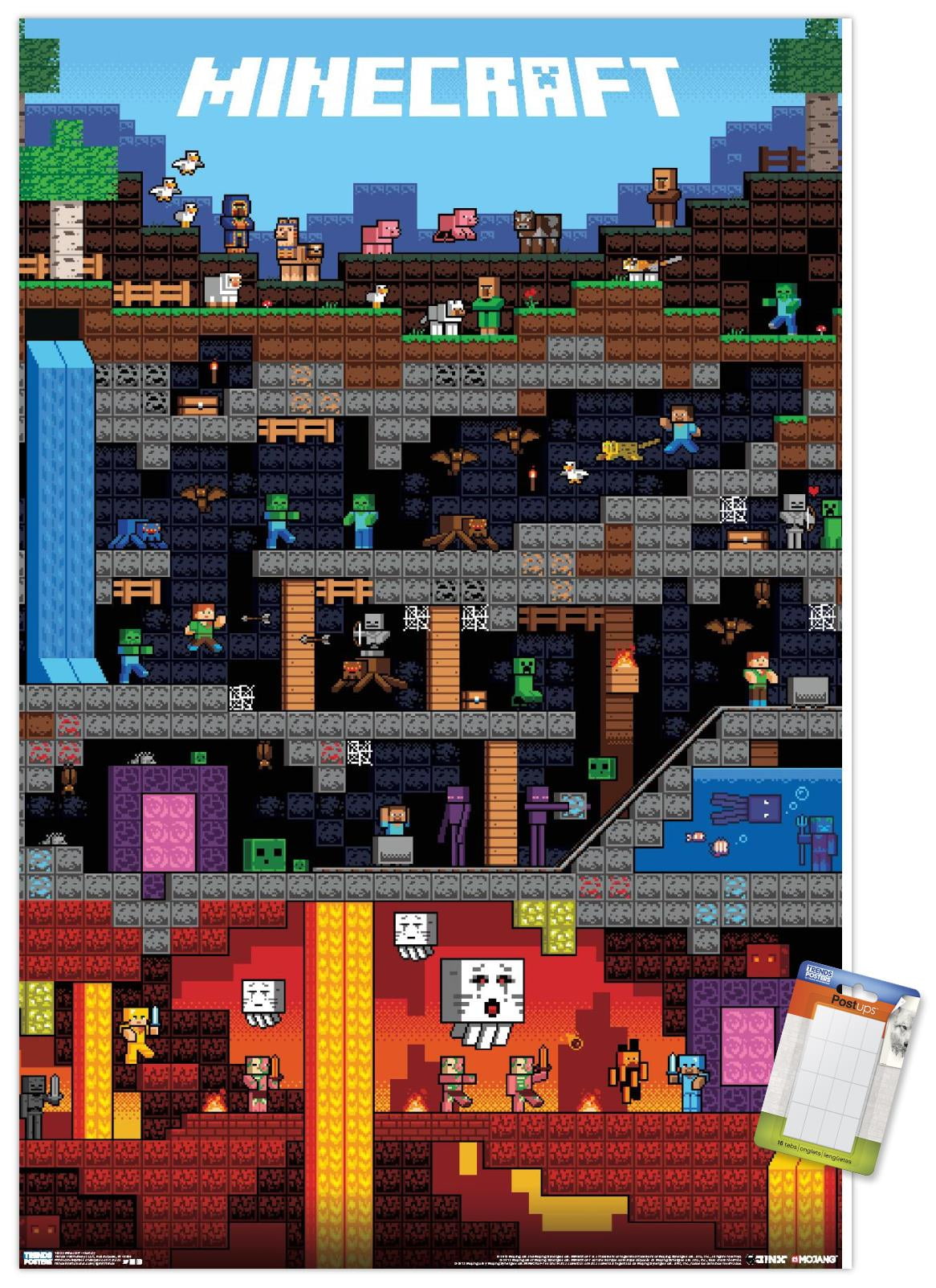 Minecraft - Worldly Wall Poster, 22.375" x 34" - Walmart.com