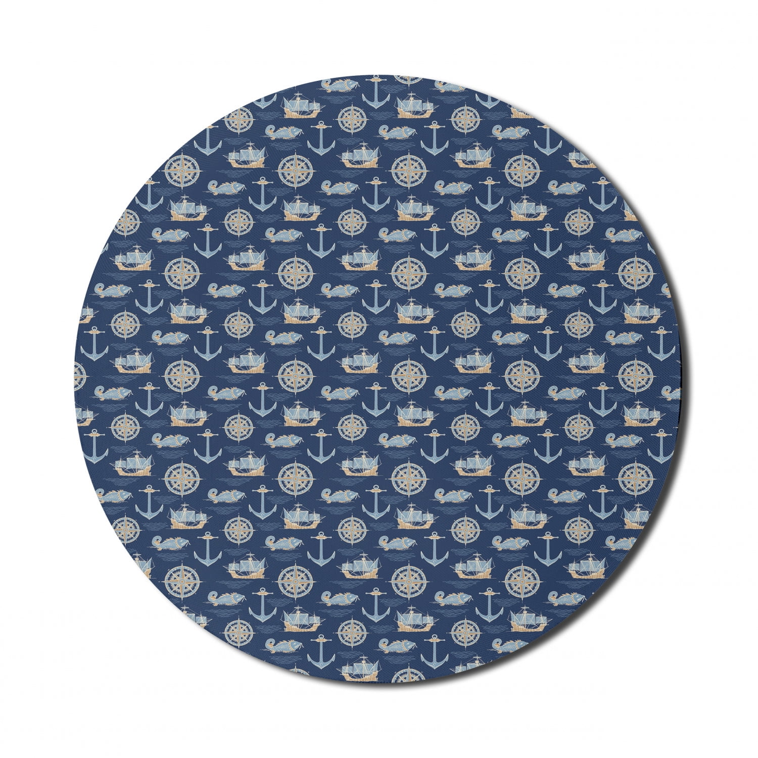 Marine Mouse Pad for Computers, Anchor Giant Catfish Vintage Sailing ...