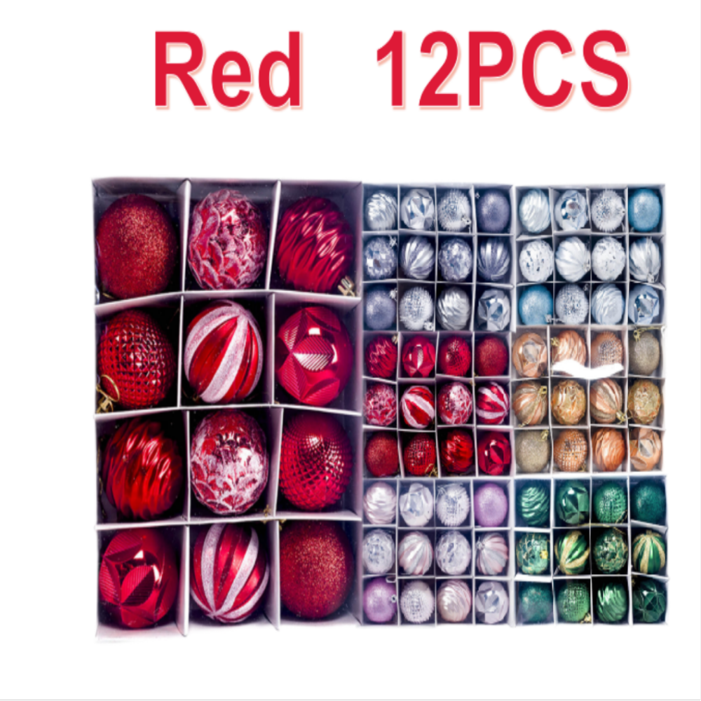 12PCS Christmas Tree Balls Ornaments Sets Shatterproof Plastic ...