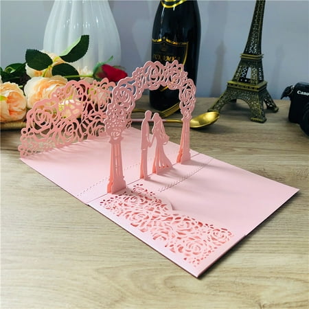 ShenMo 1 Piece Pop Up Wedding Card 3D Pop Up Wedding Cards with ...